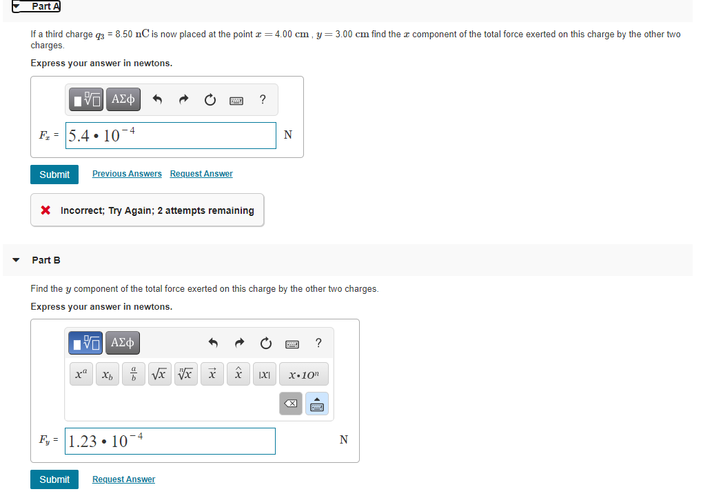 Solved A charge q1 = 5.00 nC is placed at the origin of a | Chegg.com