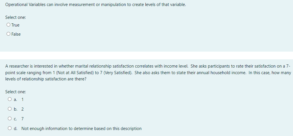 Solved Operational Variables can involve measurement or | Chegg.com