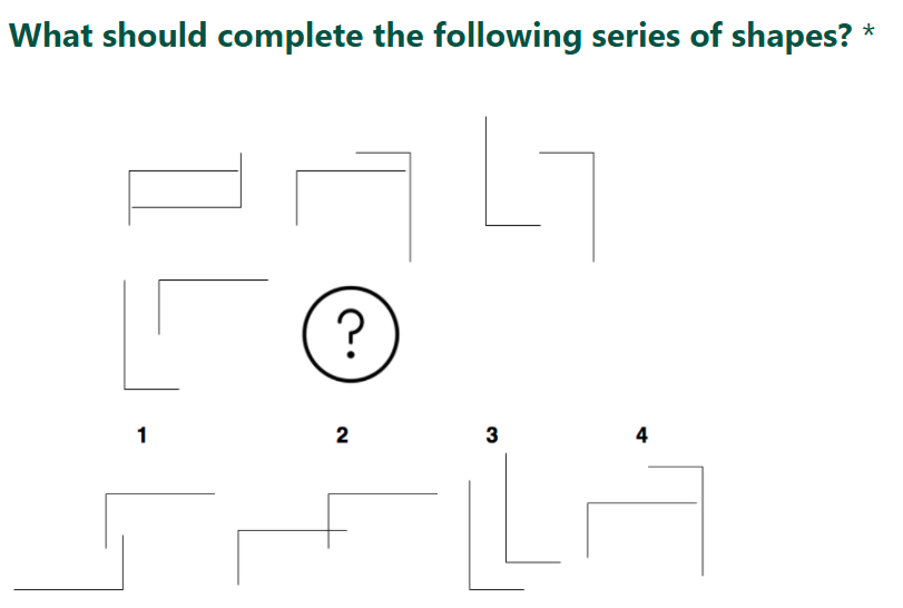 Solved What should complete the following series of shapes? | Chegg.com