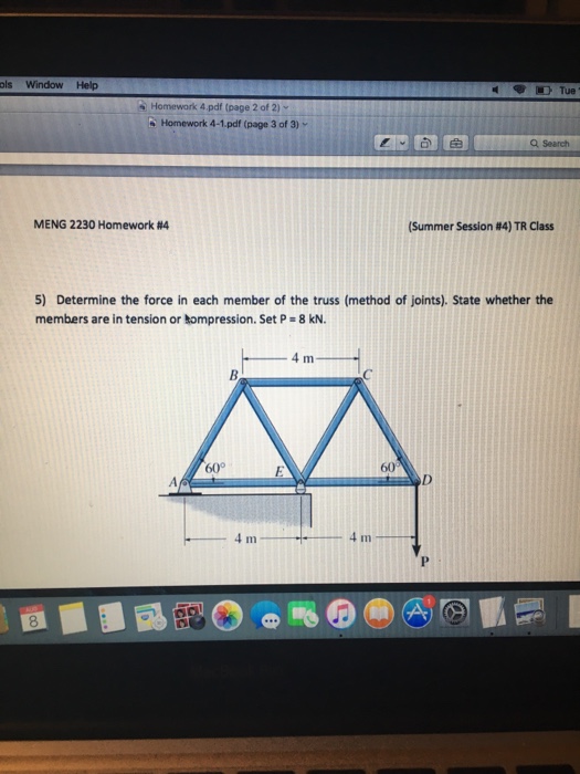 Solved Determine the force In each member of the truss | Chegg.com