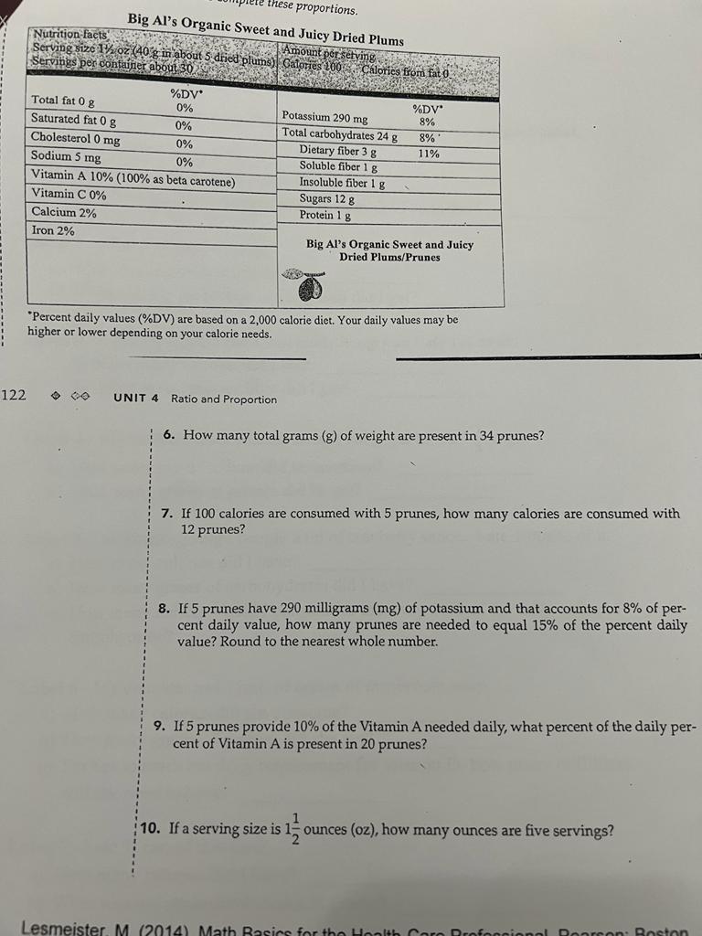 Solved "Percent daily values (\%DV) are based on a 2,000 | Chegg.com