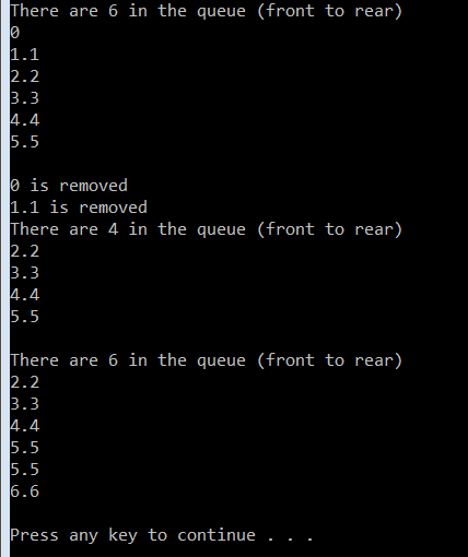 In C++ only. Static Queue Write a program to create a | Chegg.com
