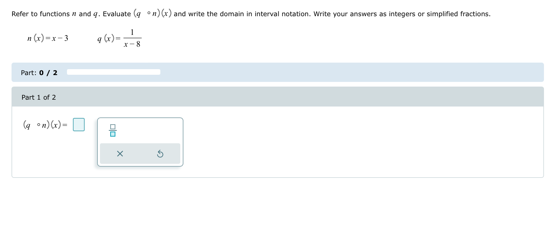 Solved Refer to functions n ﻿and q. ﻿Evaluate (q@@)(x) ﻿and | Chegg.com