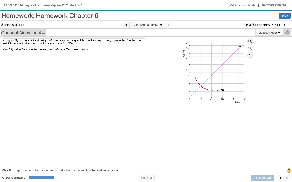 Solved ECON 6350 Managerial economics Spring 2021 Module 1 | Chegg.com
