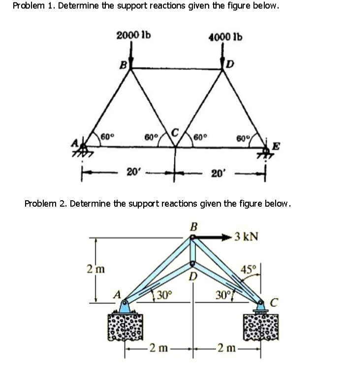 Solved Problem 1. Determine the support reactions given the | Chegg.com