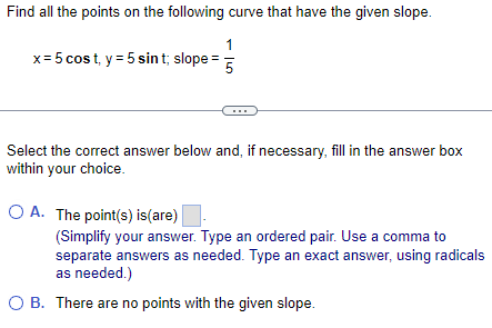 Solved Find all the points on the following curve that have | Chegg.com