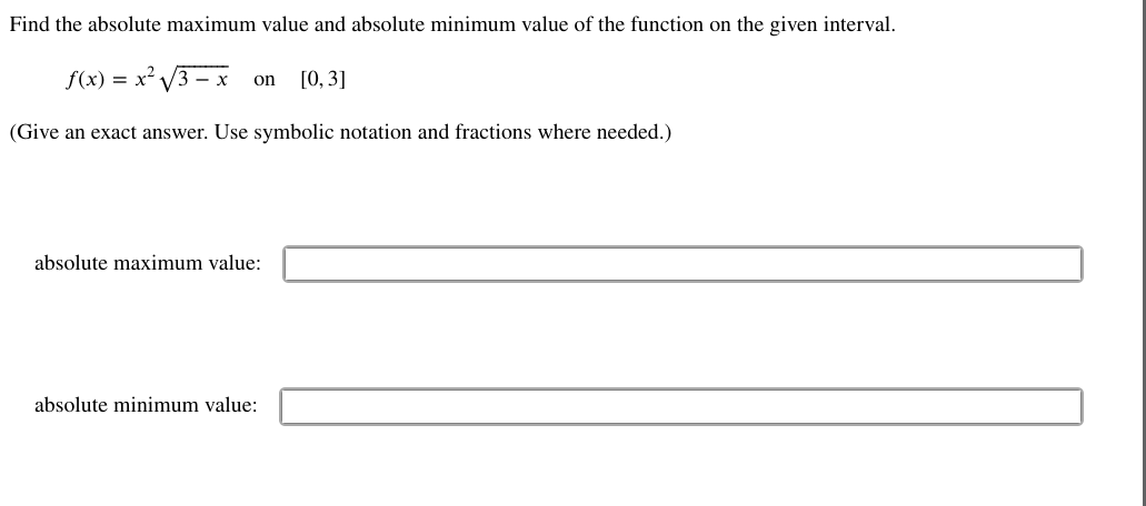 Solved Find The Absolute Maximum Value And Absolute Minimum
