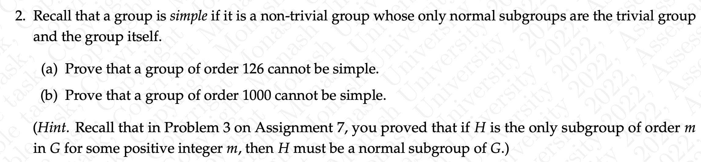 Solved 2. Recall that a group is simple if it is a | Chegg.com