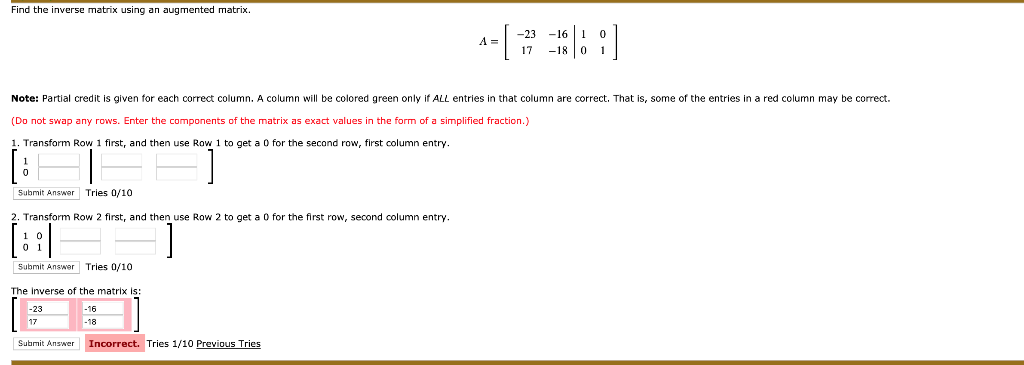 Solved Find the inverse matrix using an augmented matrix. 41 | Chegg.com