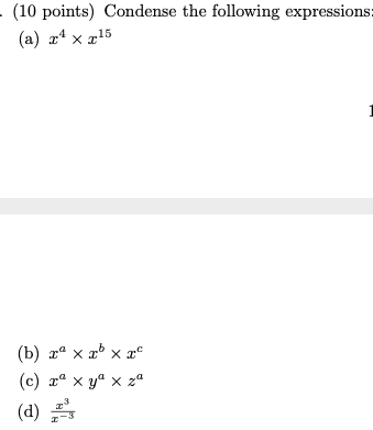 Solved . (10 points) Condense the following expressions (a) | Chegg.com