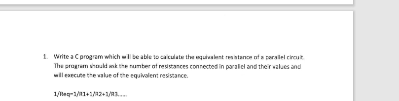 Solved 1. Write a C program which will be able to calculate | Chegg.com