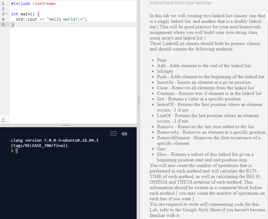 Solved Instructions from your teacher: 1 #include 2 3- int | Chegg.com