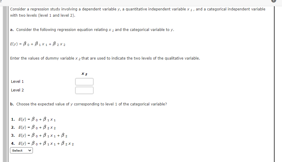Consider a regression study involving a dependent | Chegg.com