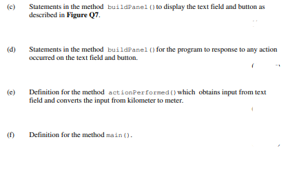 Solved Figure Q7 (a) Declaration of the instance variables | Chegg.com