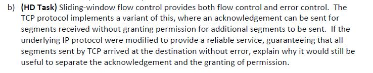 Solved b) (HD Task) Sliding-window flow control provides | Chegg.com