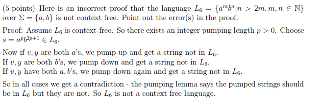 Solved S = (5 points) Here is an incorrect proof that the | Chegg.com