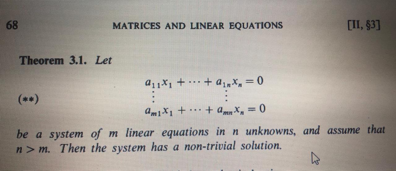 Solved 68 MATRICES AND LINEAR EQUATIONS [II, 93] Theorem | Chegg.com