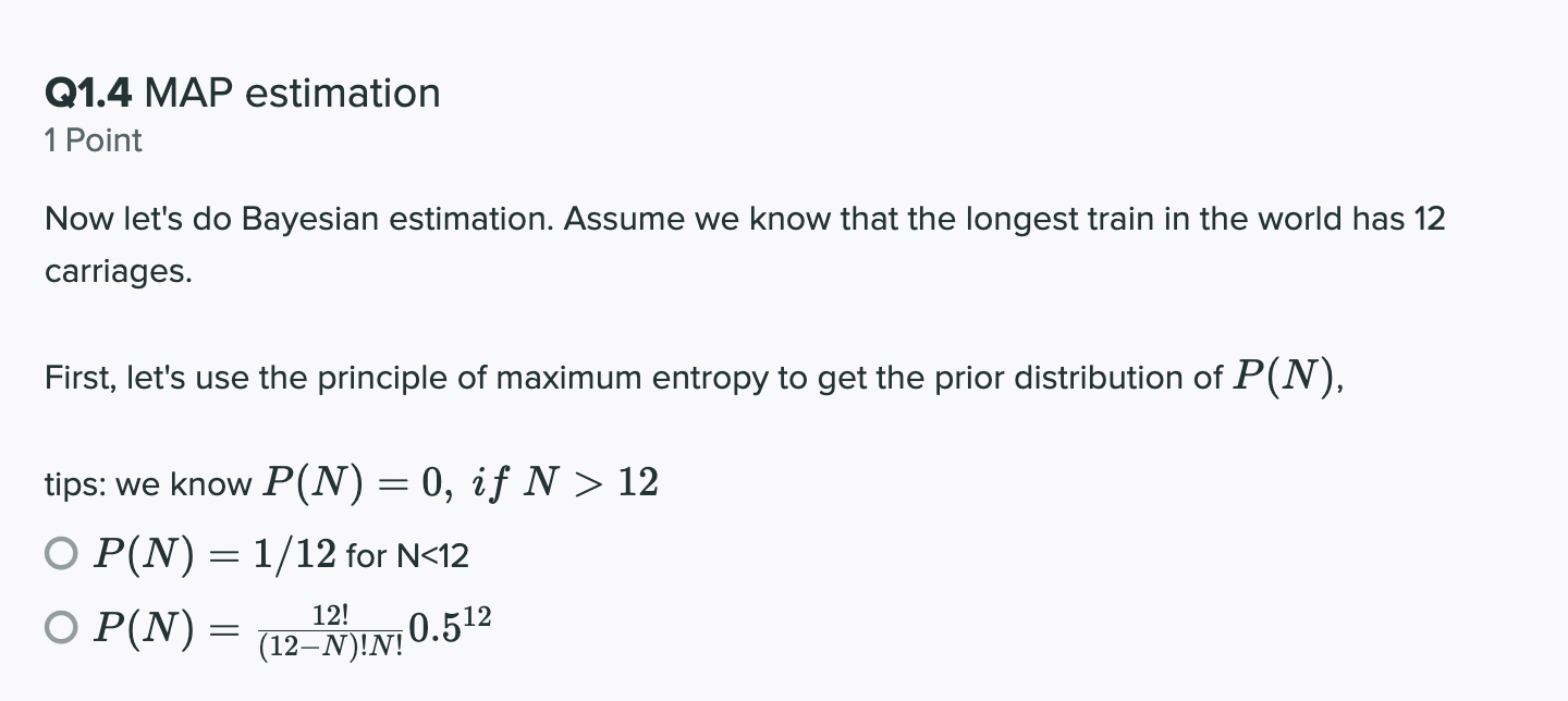 Solved Q1.1 Parameter estimation 1 Point Train in fog: | Chegg.com