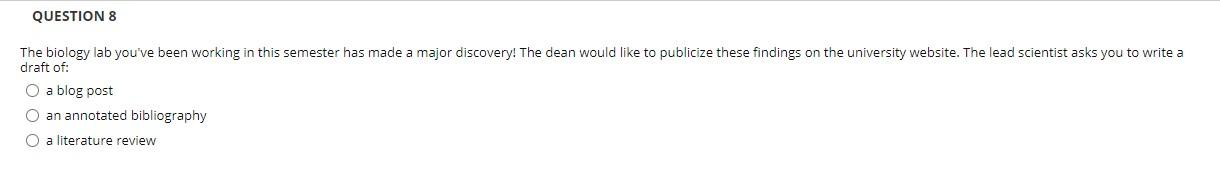 Solved QUESTION 7 A professor has hired you to be her | Chegg.com