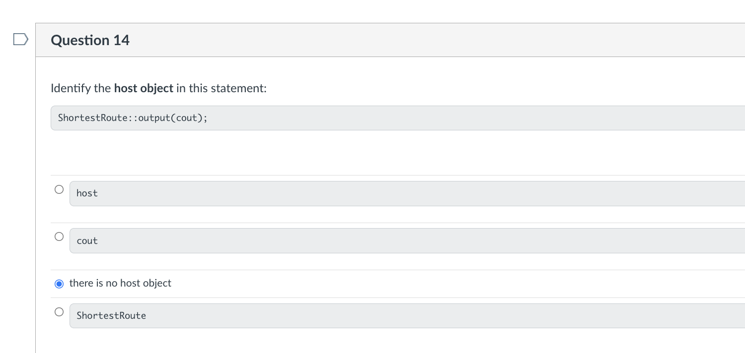 Solved Identify the host object in this statement: | Chegg.com