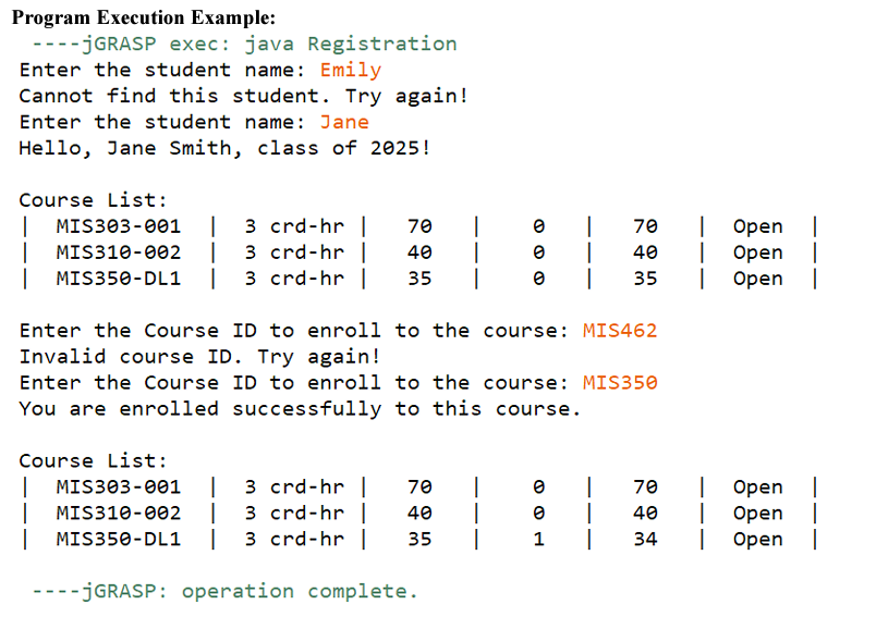 Solved Requirements: (25 pts) a) In the CrsSecs.java file, | Chegg.com