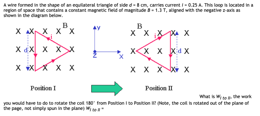 Solved A wire formed in the shape of an equilateral triangle | Chegg.com