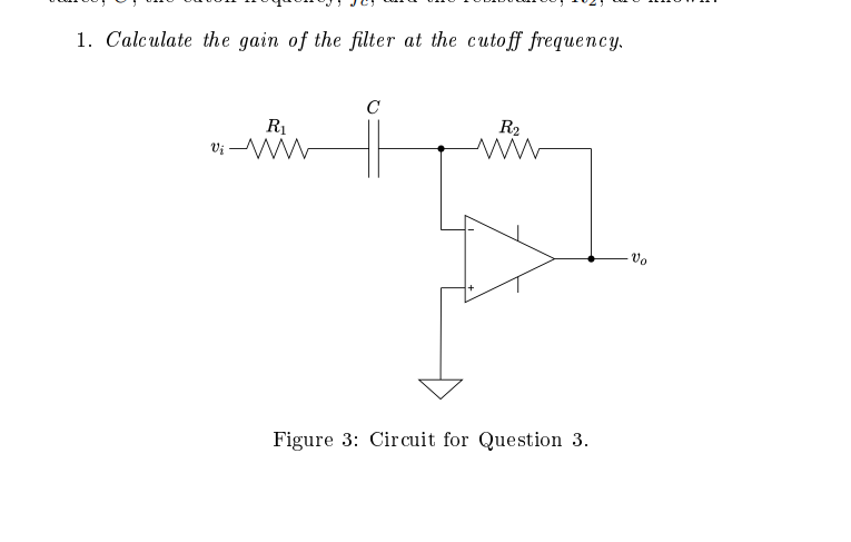 Solved Consider the active filter circuit shown in Figure 3. | Chegg.com