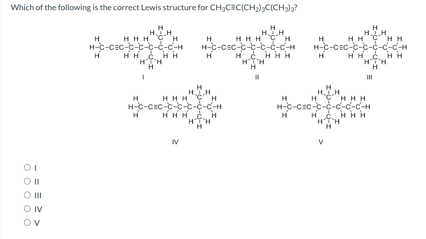 Solved Which of the following is the correct Lewis structure | Chegg.com