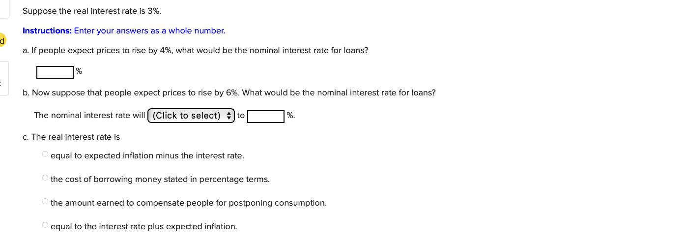 Solved Suppose the real interest rate is 3%.Instructions: | Chegg.com
