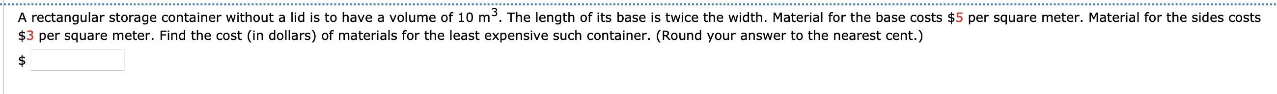 Solved A rectangular storage container without a lid is to | Chegg.com