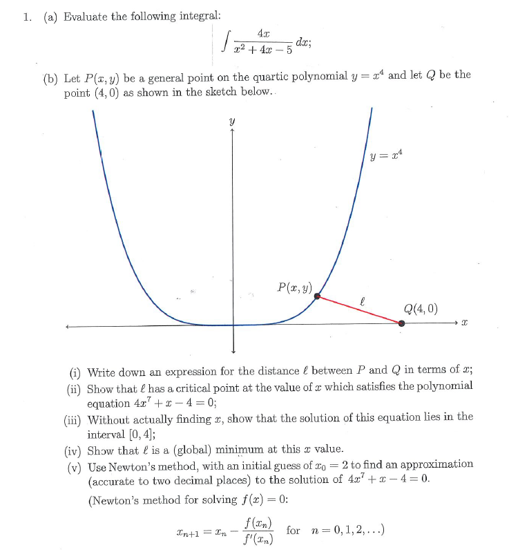 Solved 1. (a) Evaluate the following integral: ∫x2+4x−54xdx | Chegg.com