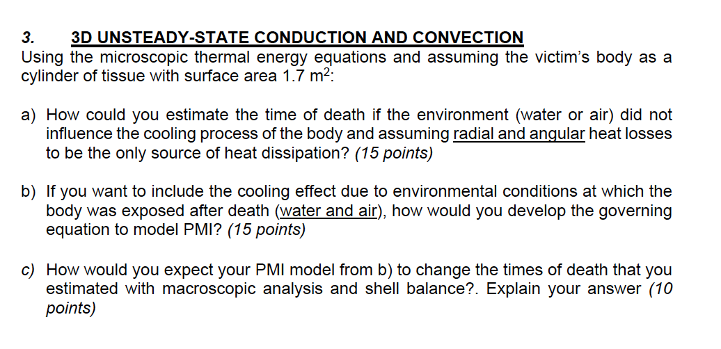 3. 3D UNSTEADY-STATE CONDUCTION AND CONVECTION Using | Chegg.com