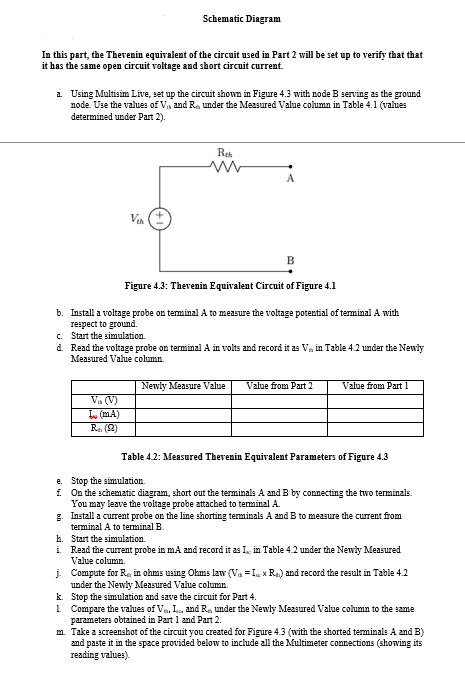 Solved In this part, the Thereain equivalent of the circuit | Chegg.com