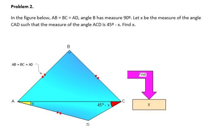 Solved In the figure below, AB=BC=AD, angle B has measure | Chegg.com