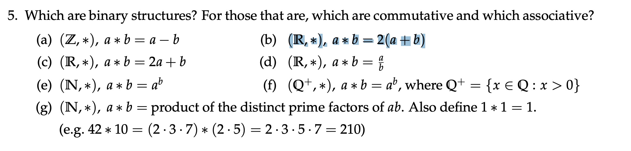 Solved Which Are Binary Structures For Those That Are 
