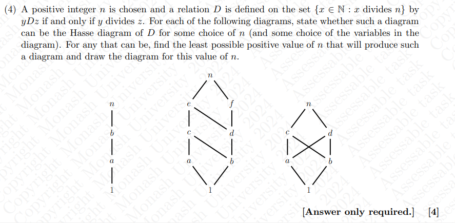 Solved (4) ﻿A positive integer \( ﻿n \) ﻿is chosen and a | Chegg.com