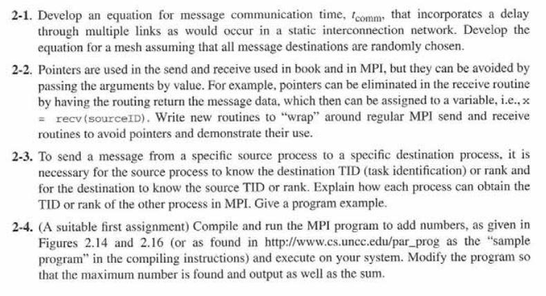 Solved 2-1. Develop an equation for message communication | Chegg.com
