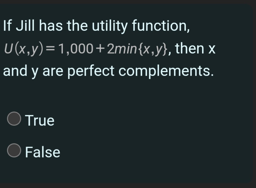 Solved If Jill has the utility function, | Chegg.com