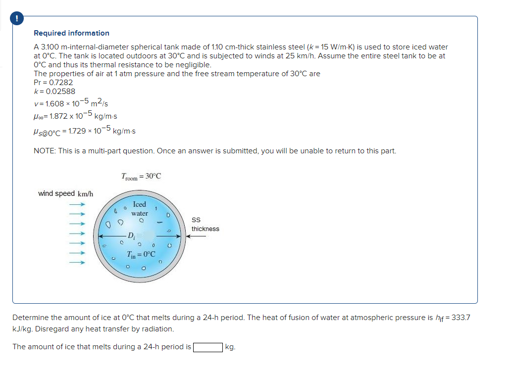 Solved Required information A 3.100 m-internal-diameter | Chegg.com