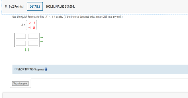 Solved 8. 1-/2 points) DETAILS HOLTLINALG2 3.3.003. Use the | Chegg.com Solved 8. 1-/2 points) DETAILS HOLTLINALG2 3.3.003. Use the | Chegg.com