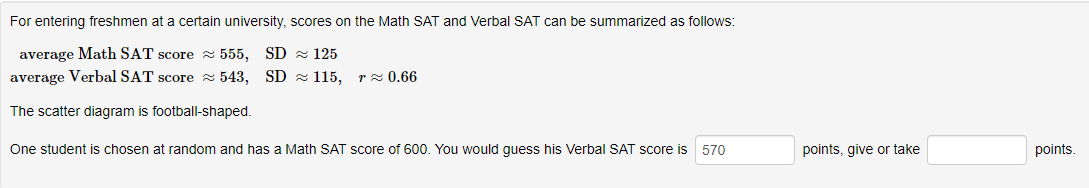 Solved For entering freshmen at a certain university, scores | Chegg.com