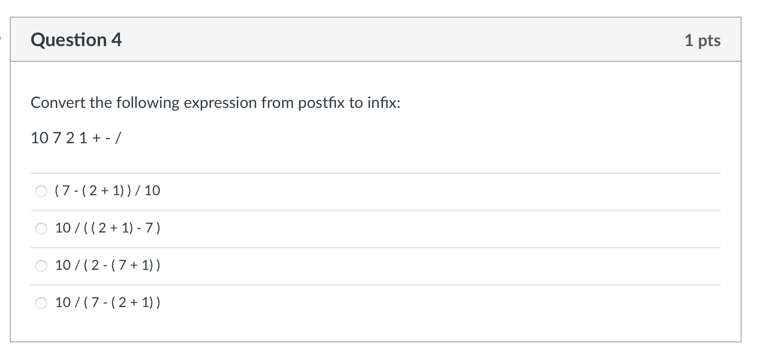 Solved Convert the following expression from postfix to | Chegg.com