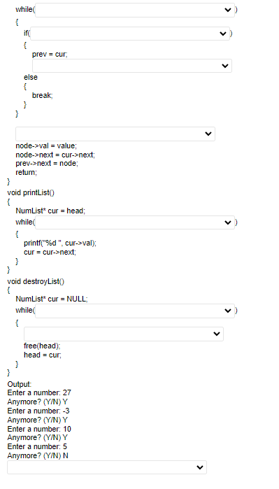 Solved Place The Correct Lines Of Code To Implement