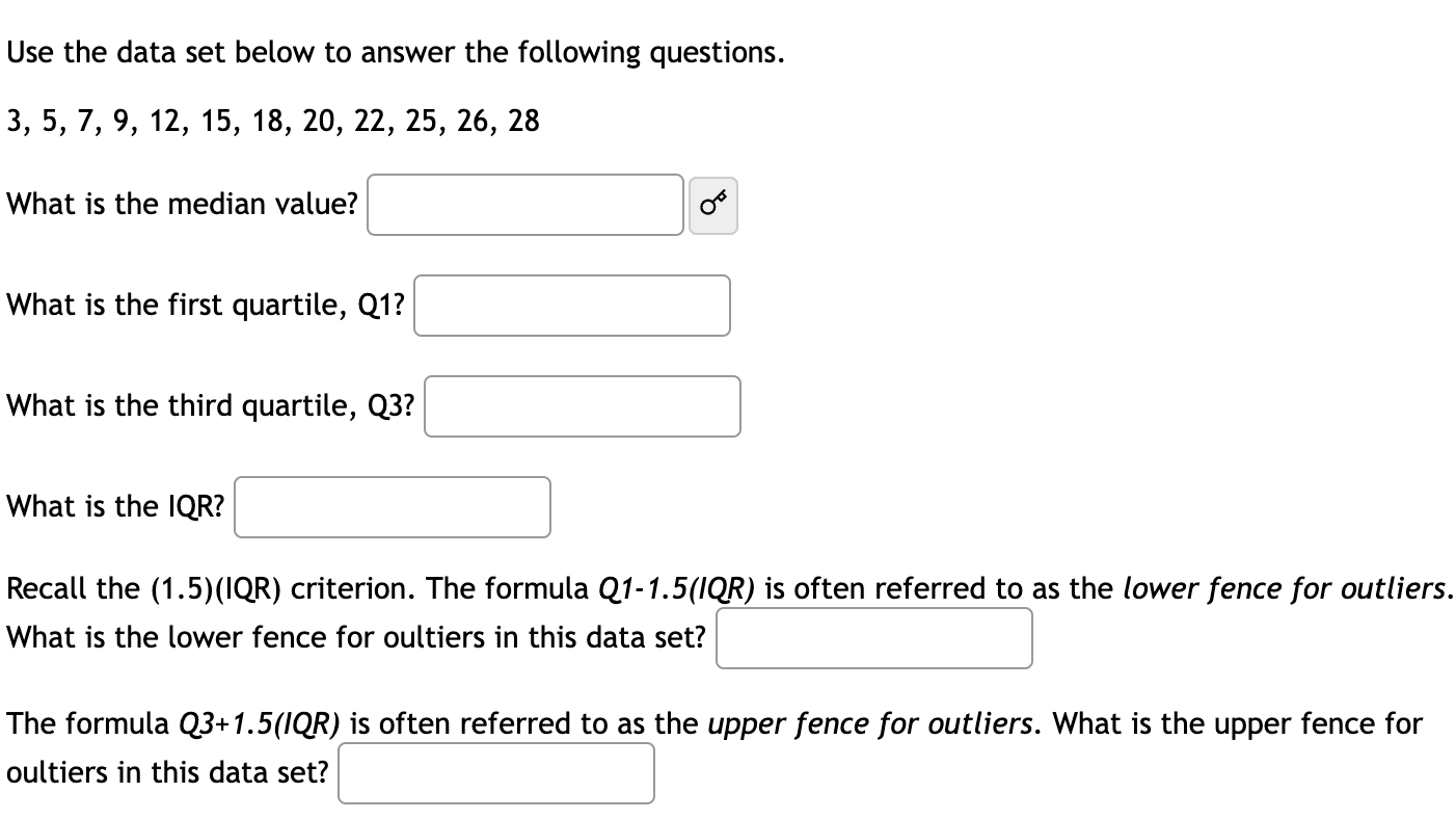 Solved Use The Data Set Below To Answer The Following 