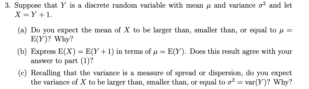 Solved 3. Suppose that Y is a discrete random variable with | Chegg.com