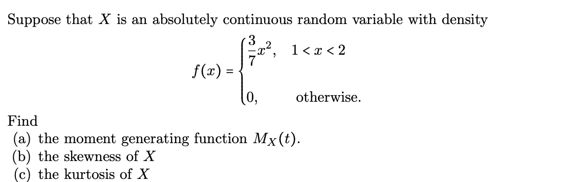 Solved 5 2 Suppose that X is an absolutely continuous random | Chegg.com