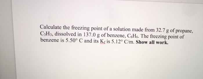Solved Calculate the freezing point of a solution made from | Chegg.com