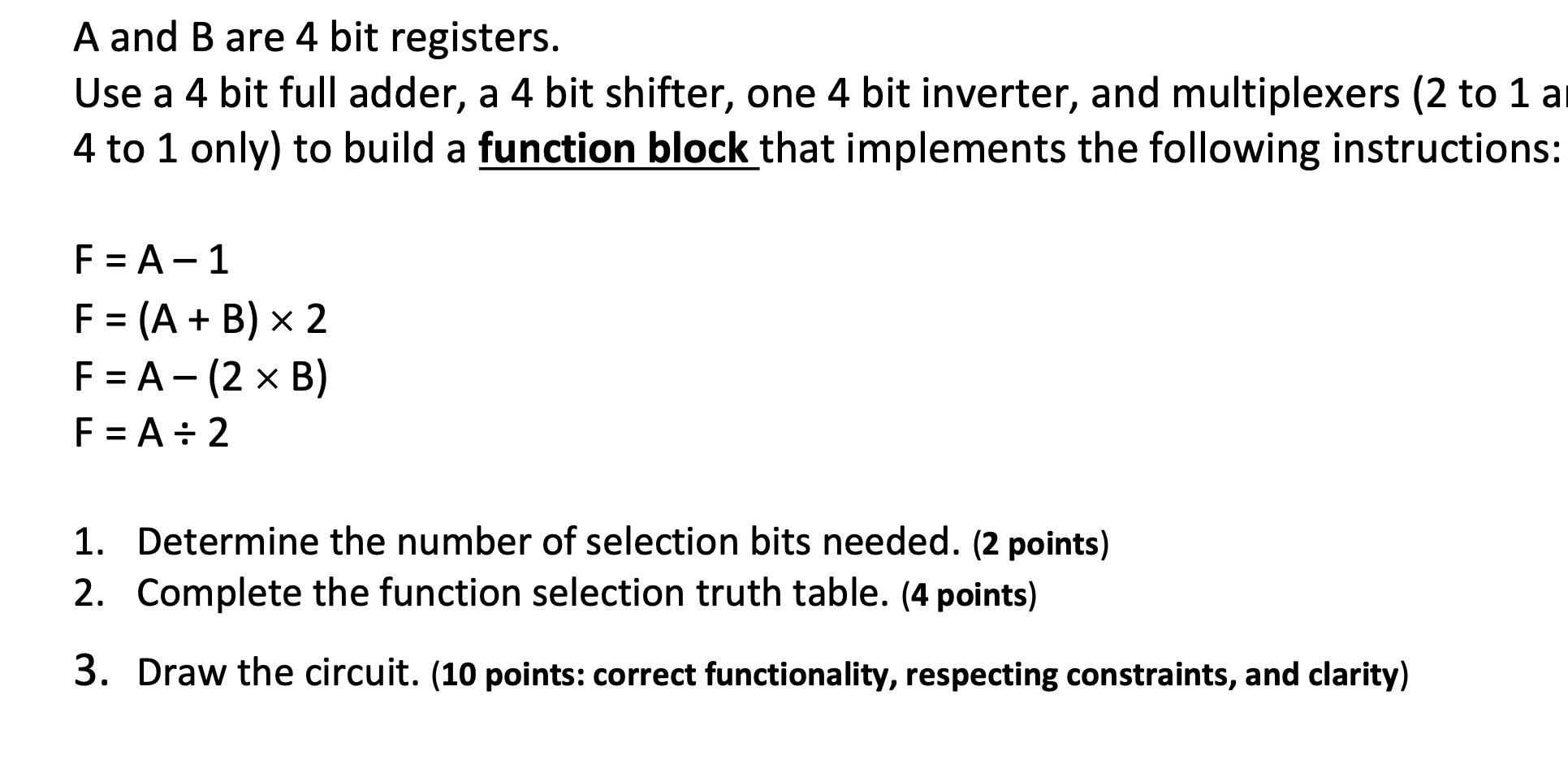 Solved A and B are 4 bit registers. Use a 4 bit full adder, | Chegg.com