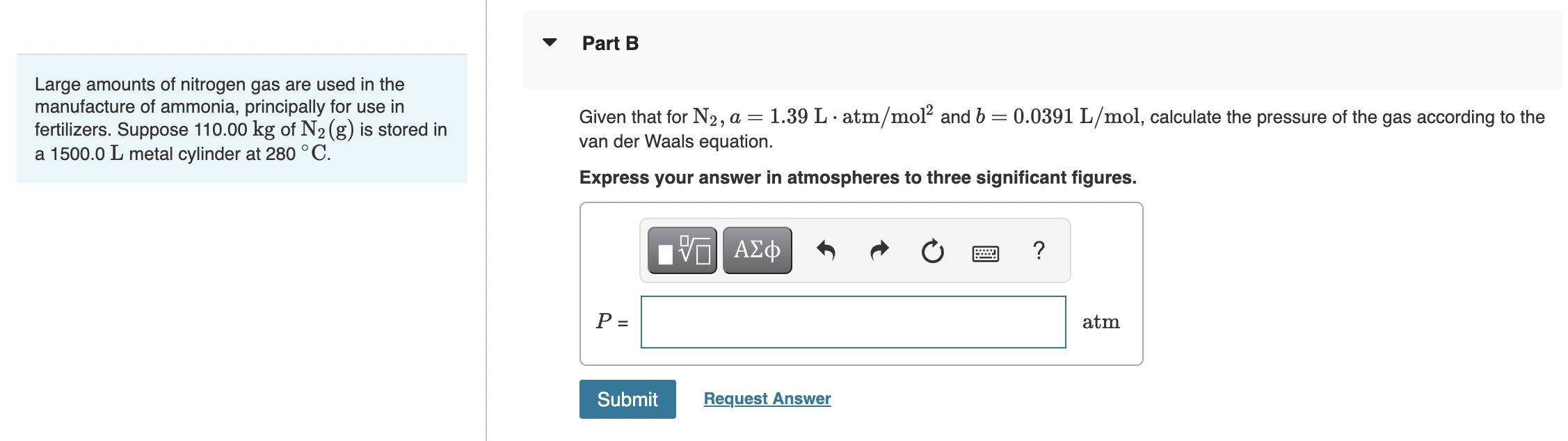 Solved Large amounts of nitrogen gas are used in the | Chegg.com
