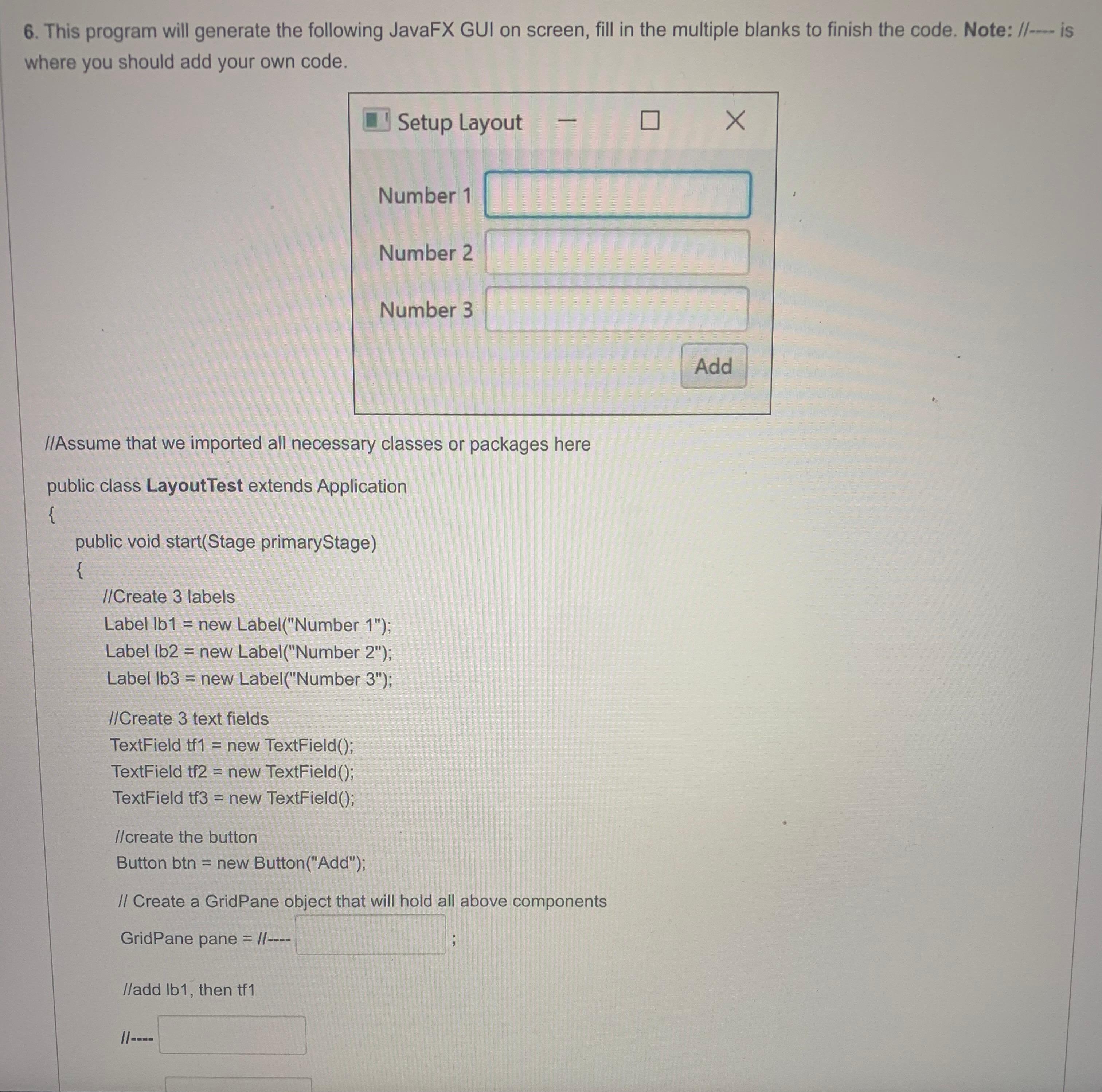 Solved 6. This program will generate the following JavaFX | Chegg.com